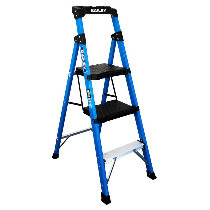 Bailey FS14042 Twin Platform Stepladder 3 Step 135kg Fibreglass FS14042