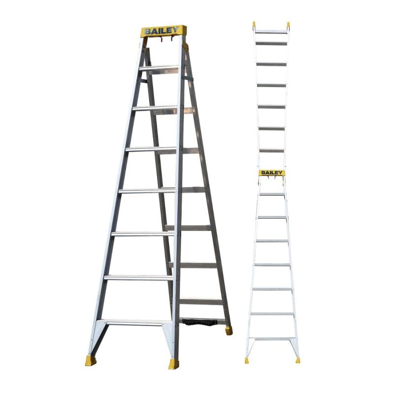 Bailey FS13990 Ladder Dual Purpose 2.39m - 4.5m 150kg 8 Step Pro ...